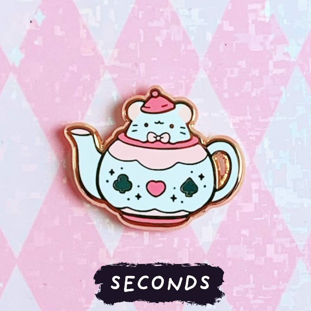 [SECONDS BIN] [ORIGINAL] Wonderland: Teapot Mouse Mini Enamel Pin ...